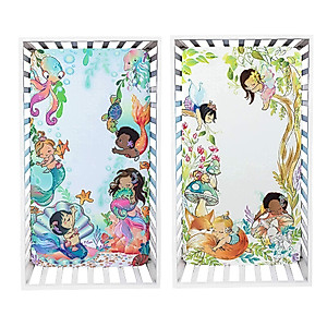 Baby Titi - Mermaid and Fairy Crib Sheets for Girls Bundle