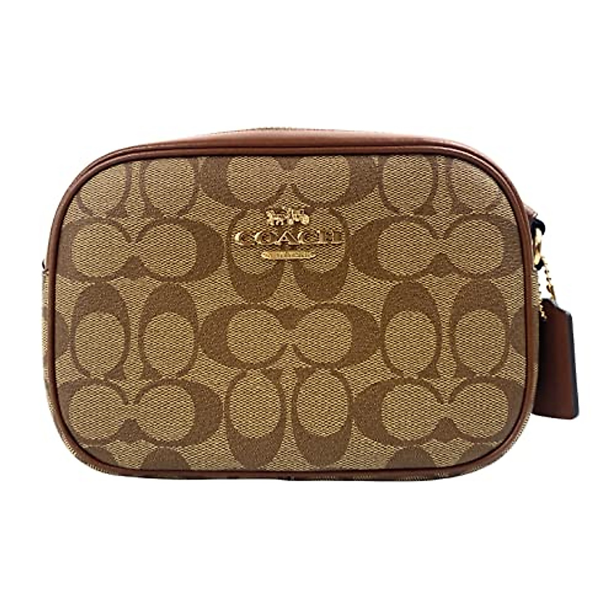 Coach Mini Jamie Camera Bag in Signature Canvas in Khaki/Saddle 2