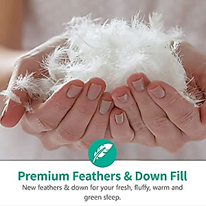 APSMILE Organic Feathers Down Comforter California King, All-Seasons Duvet Insert, 100% Cotton and Goose Feathers Down Medium Warm Quilted Bed Comforter Insert (104x96, Ivory White)