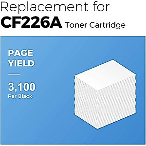 MYCARTRIDGE 26A Toner Cartridge Compatible Replacement for HP 26A CF226A 26X CF226X Fit for Laserjet Pro M402n M402dn M402dw MFP M426fdw M426dw M426fdn M402 Printer 2 Pack Black CF226A Toner