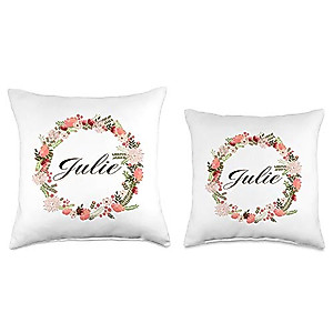 GRAPHIC 365 Personalized First Name Julie Flourish Decorative Throw Pillow, 16x16, Multicolor