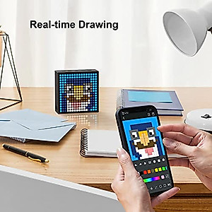 Divoom TimeBox Evo -- Pixel Art Bluetooth Speaker with 16x16 LED Display APP Control - Cool Animation Frame & Gaming Room Setup & Bedside Alarm Clock- Black