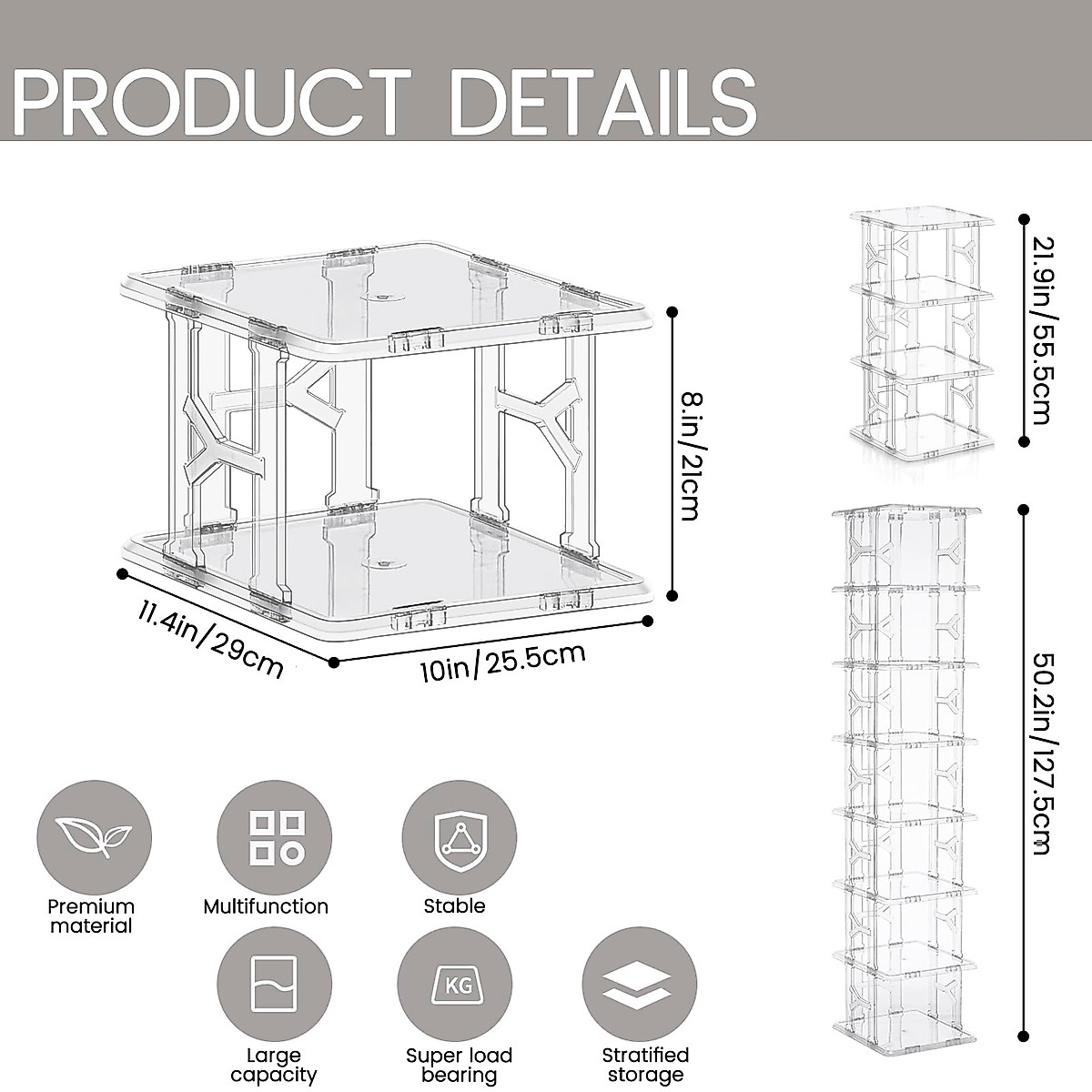 KALYLOC Shoe Storage for Closet, Plastic Vertical Shoe Organizer, Small Cubby Free Standing Shoe Shelves for Entryway Stackable Shoe Tower Space Saver (Clean 14 tier)