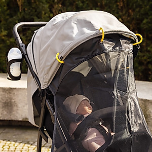 Navaris Sun Shade for Stroller - Baby Stroller Sun Cover - Universal Stroller Sunshade Long Net Clip-On Accessories for Umbrella Strollers - Black