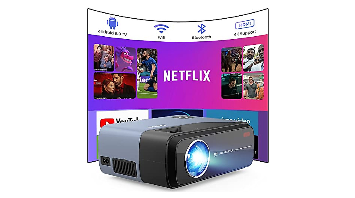 EUG Mini Smart Projector 1080P 4K WiFi Bluetooth Outdoor