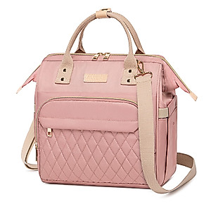 AIJIEKE Lunch Bag For Women, Cute Insulated Lunch Bag, Large Lunch Tote For Work, Leak Proof Lunch Box For Adults, Lunch Purse, Cooler Bag With Side Pockets And Shoulder Strap For Picnic Office(Pink)