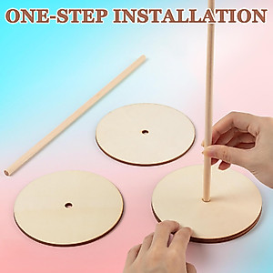 YGAOHF 5 PCS Reusable Wooden Donut Stands for Dessert Table - Detachable Doughnut Holder Bagels Display Stand Holder for Wedding Birthday Christmas Party Supplies