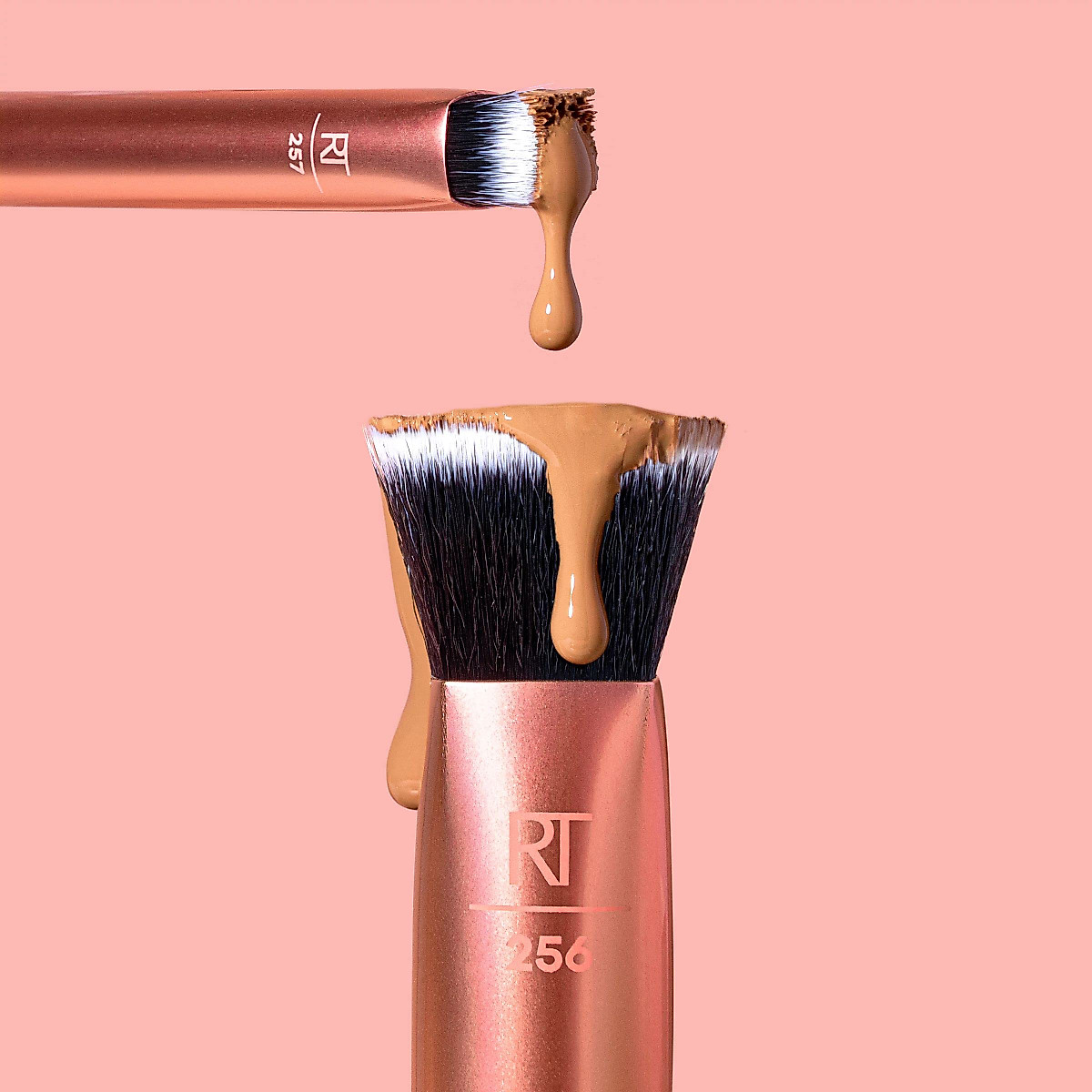 Real Techniques 4 Piece Face Base Makeup Brush Set, For Concealer, Foundation, Contour, & Setting Powder, For Blending & Sculpting, Travel Friendly, Gift Set, Stocking Stuffer, Cruelty-Free