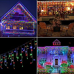 kemooie Outdoor Christmas Lights, 400 Led 26.2FT x3.3FT Hanging Curtain Lights, Connectable 8 Lighting Modes for Christmas Decorations Bedroom Wall Party Garden Decorations (Multicolor)