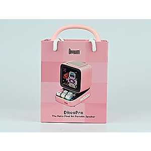 Divoom Ditoo Retro Pixel Art Game Bluetooth Speaker with 16X16 LED App Controlled Front Screen (Pink)