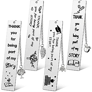 4 Pcs Teacher Appreciation Gifts Metal Bookmark Thank You for Being Part of My Story Gifts Appreciation Teacher Bookmark Gifts for Women Teacher Graduation Birthday Retirement