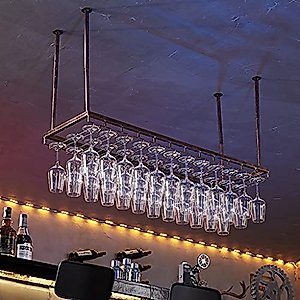 FKRACK Wine Glass Holder Vintage,Wall Hanging Wine Rack for Commercial,Metal Wine Glass Shelf for Decoration (Size : 120cm×40cm/47.2in×15.7in)