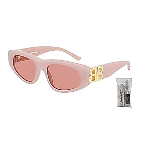 Balenciaga BB0095S 003 53MM Pink/Red Cateye Sunglasses for Women + Bundle with Designer iWear Eyewear Kit