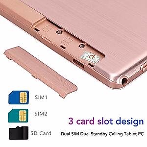 HD Tablet, 10.1in Gaming Tablet, Dual SIM Tablet PC, RAM 2GB ROM 32GB Dual Card Dual Standby, Support MIC OTG FM GPS for Entertainment Work(#1)