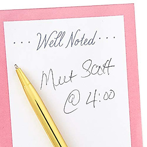 Hallmark Notepad Bundle with Pen, Pretty Pinks (3 Notepads in Assorted Sizes with Gold Pen)