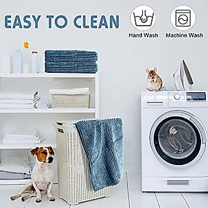 Amylove 4 Pcs Guinea Pig Cage Liner Guinea Pig Bedding Washable Fleece Pee Pads Reusable Small Animals Training Mat Small Animal Sleeping Bed for Bunny Hamster(Blue,14 x 28 Inch)