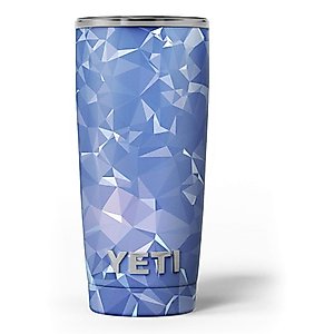 Design Skinz Blue Geometric V16 - Skin Decal Vinyl Wrap Kit Compatible with The Yeti Rambler Cooler Tumbler Cups