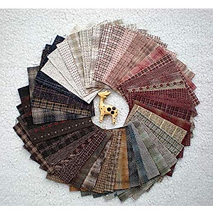 Greeting 912cm Japanese Yarn-Dyed Fabric Handmade DIY Patchwork 100% Cotton Fabric for Sewing Doll Clothes Quilt Cloth Bundle 50pcs/lot - 9X12cm