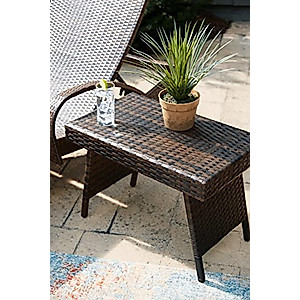 Signature Design by Ashley Kantana Casual Outdoor End Table, Dark Brown