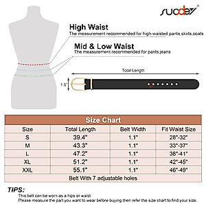 SUOSDEY 2 Pack Womens Fashion Leather Belts for Jeans Dresses Pants Black Brown Beige Ladies Belts with Gold Buckle