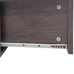 TRIPLE TREE 3-Drawer File Cabinet with Coded Lock, Printer Stand with Open Storage Shelves and 5 Universal Wheels, Mobile Lateral Filing Storage Cabinet for Home Office, Brown Oak