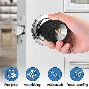 4 PCS Round Door Handle Protector - Anti-Skid Anti-Scald Door Knob Cover, Washable Door Handle Cover for Summer and Winter