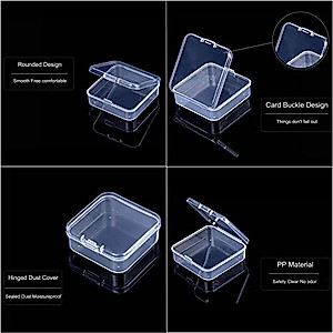 12Pcs Bead Organizer with Lid Small Transparent Plastic Craft Organizer Screw Organizer Bead Storage Small Plastic Containers with Lid for Jewelry Diamond Art, 1Pc Organizer Box with Hinged Lid
