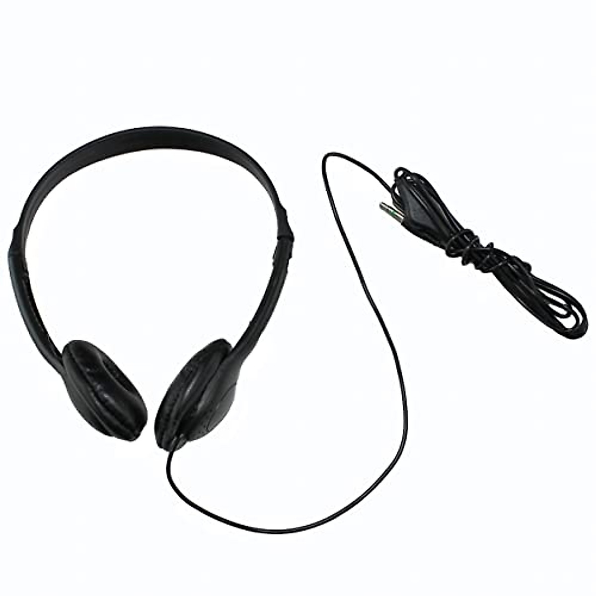 Soundnetic SNCCV Classroom Stereo Headphones with Leatherette Earpads and Volume Control, Black, Count of 10, Pack of 1