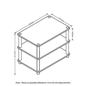 FURINNO Turn-N-Tube Easy Assembly 3-Tier Corner TV Stand, Blackwood/Black