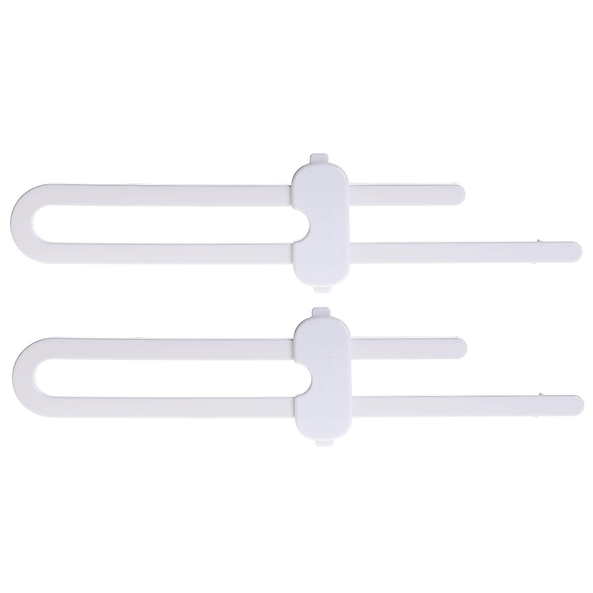 Dreambaby Slimline Slide Lock for Baby Proofing - Child Safety Cupboard Handle Locks - Suitable for Thinner Handles & Knobs - White - 2 Pack
