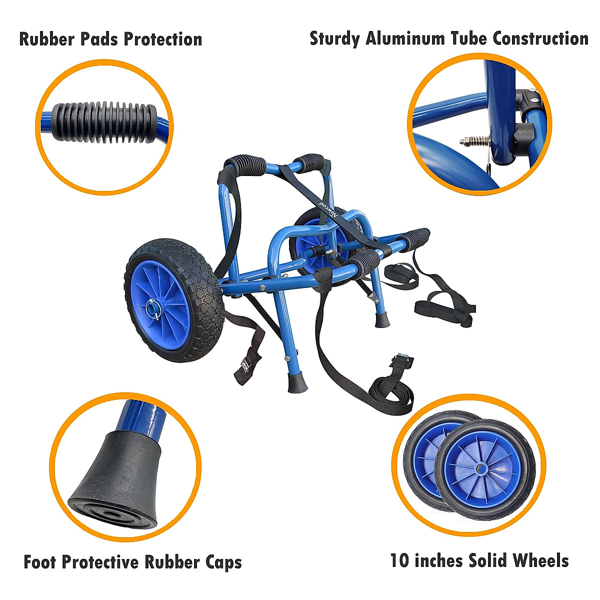 Newcod Kayak Cart, Kayak Dolly with 10" Airless Tire for Carrying Kayak Canoe SUP Paddle Board