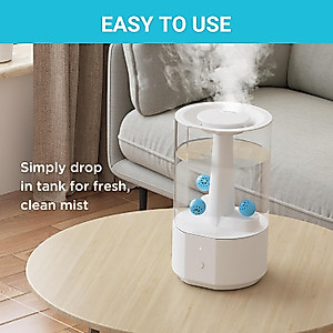 Livatro Humidifier Cleaner – Fight Humidifier Mold and Bacteria with Humidifier Cleaning Ball, Prevents Hard Water Build-Up, Eliminates White Dust, Removes Odor, For All humidifiers, Fish Tank