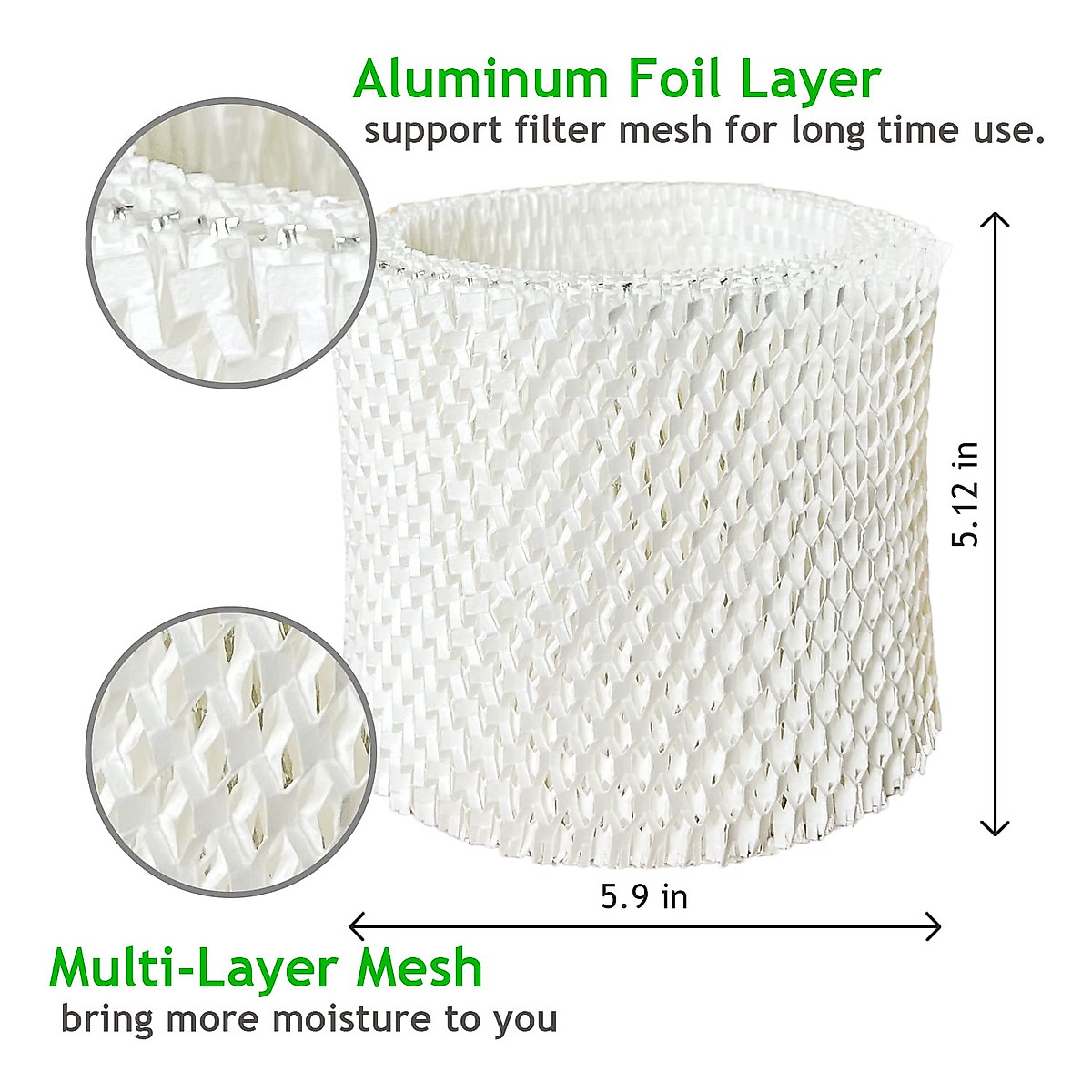 Humidifier Wicking Filters Hisiruil 4 Pack Premium Replacement Filter for Vicks Filter WF2 Humidifier V3100, V3500, V3500N, V3600, V3700, V3800, V3850, V3850JUV, V3900, HCM-300T, HCM-315T, HCM-350