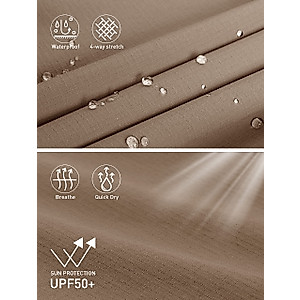 Viodia Men's Hiking Cargo Shorts Stretch Tactical Shorts for Men with 8 Pockets Quick Dry Lightweight Shorts for Work Golf Fishing Dark Khaki