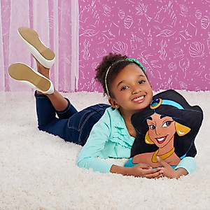 Disney Princess Character Heads 13.5-inch Plush Jasmine, Aladdin, Super Soft Plush, Kids Toys for Ages 3 Up by Just Play