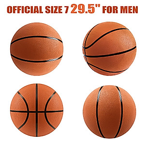 Sawowkuya 6 Pack Basketballs Official Size 7, Outdoor Basketball 29.5" for Men and Women, Indoor Basket Ball with Pump, Rubber Basketball Ball for Adult, Teen and Youth