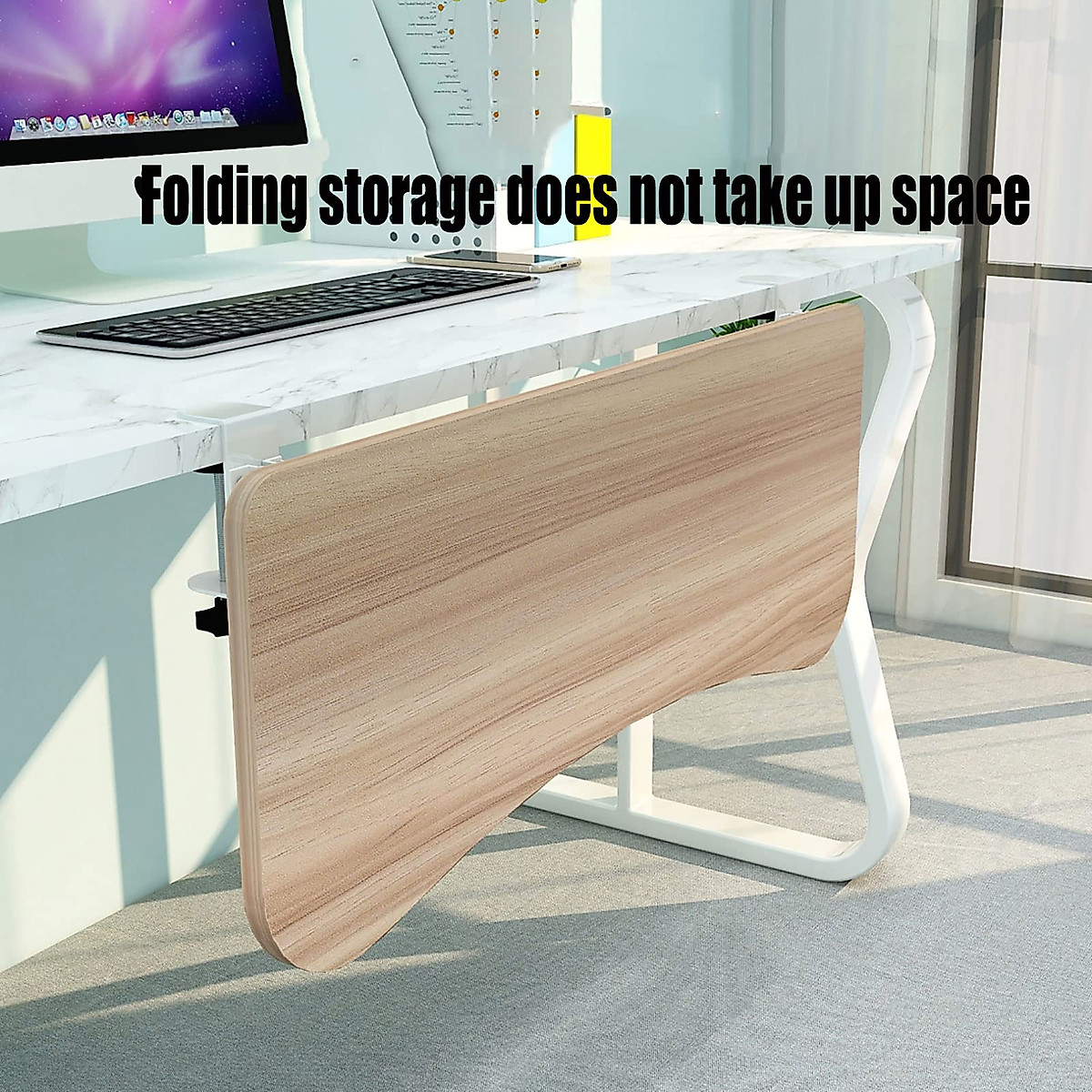 Desk Extender, Keyboard Platform Extender,Ergonomics Desk Extender Tray Clamp On Keyboard Drawer Table Mount Armrest Stand Computer Elbow Arm Support