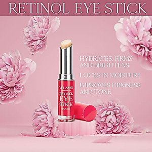 Retinol Eye Stick, Retinol Eye Cream for Dark Circles and Puffiness, Visible Results in 3-4 Weeks, Under Eye Cream Anti Aging, Eye Brightener Stick, Eye Cream for Wrinkles, Brightening Eye Cream for Puffiness and Bags under Eyes, Brightening Eye Balm Redu