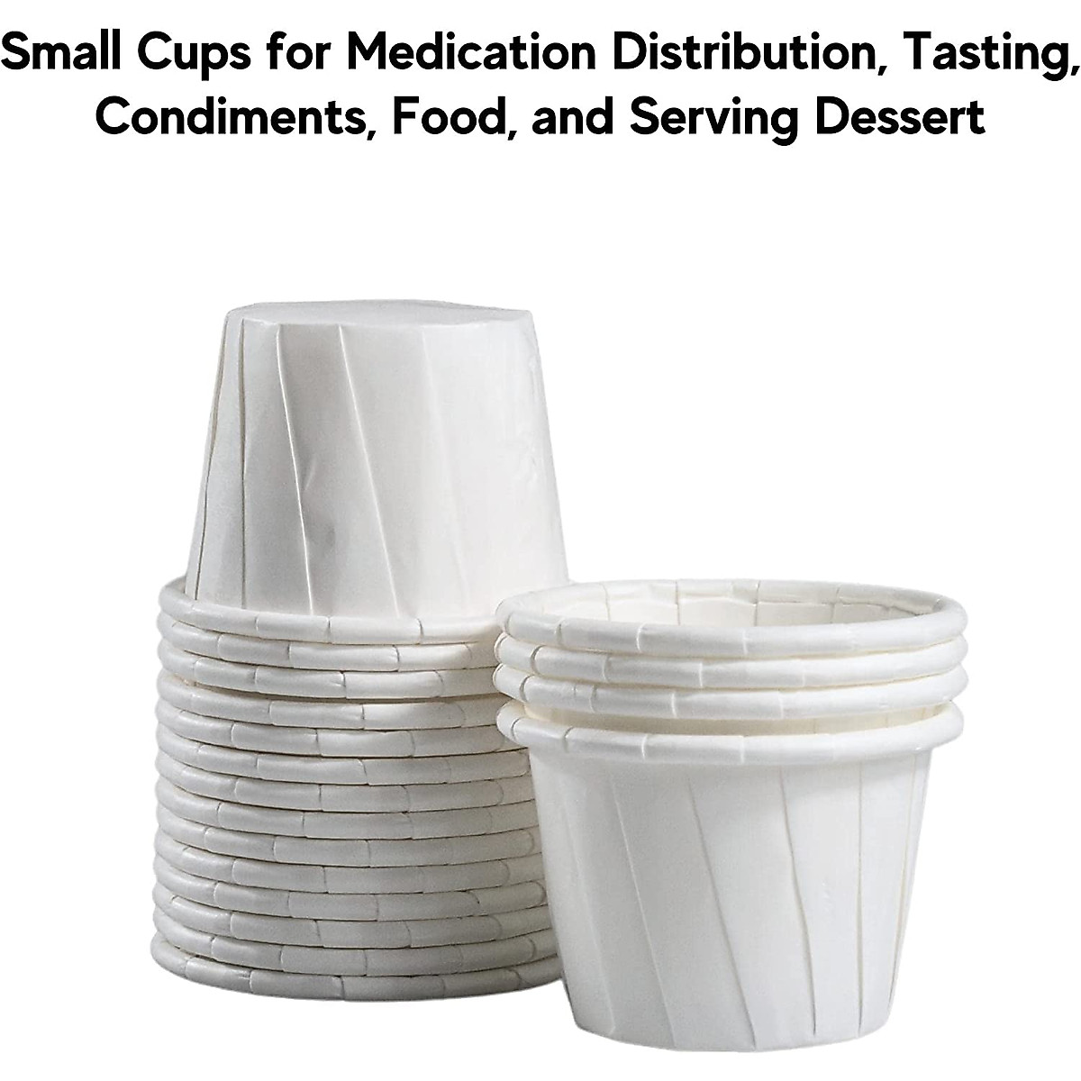 Vakly Disposable Paper Souffle Medicine Cups 3/4 oz [Pack of 500] – (0.75 Ounce) Small Cups for Medication Distribution, Pills, Tasting, Condiments, Food and Dessert Serving