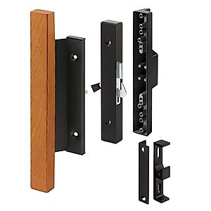 Prime-Line C 1105 Black Diecast with Hardwood Handle Surface Hook Sliding Patio Door Pull (Single Pack)