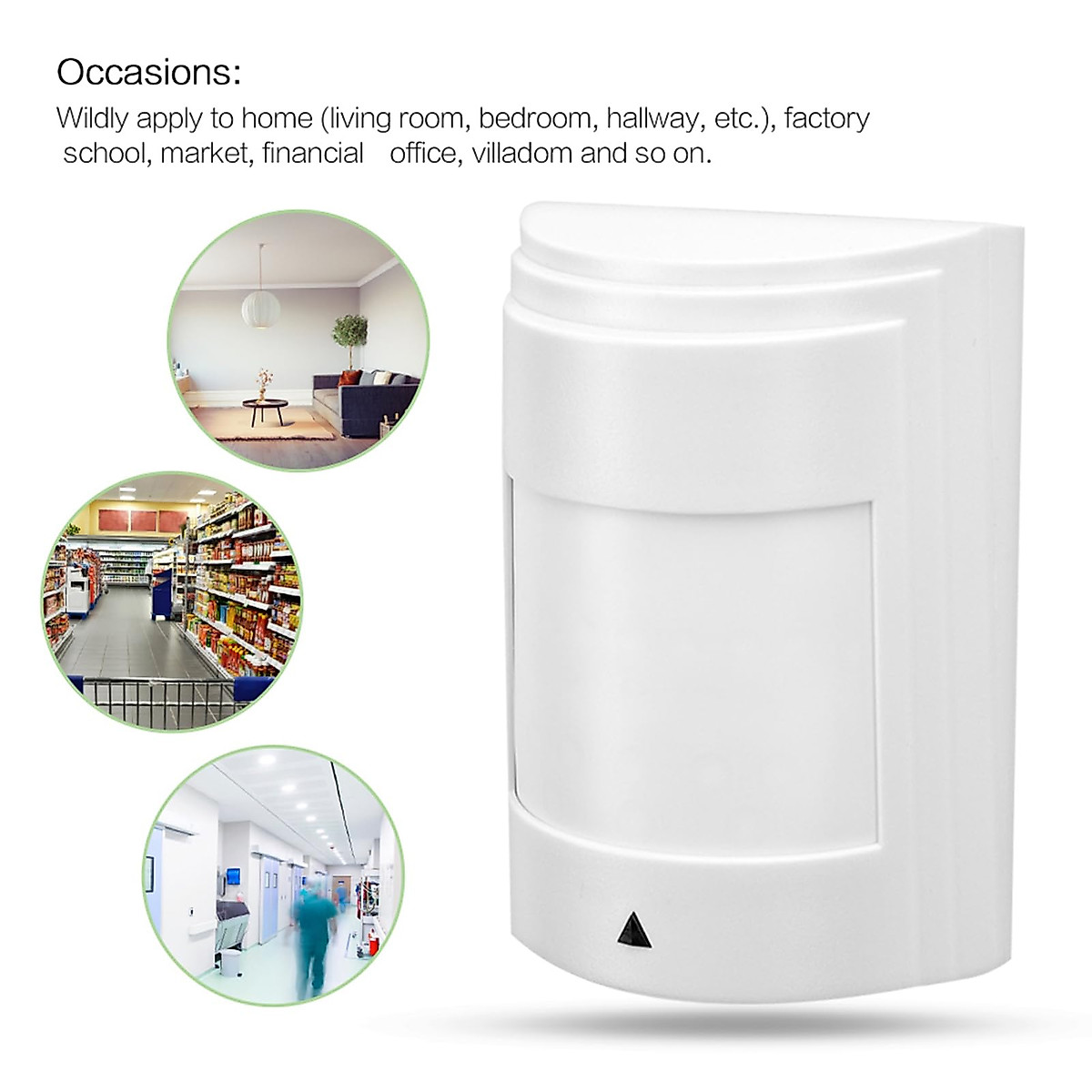 Wired Passive Infrared Motion Sensor, 12V Dual PIR Motion Detector, Home Security Warning Alarm System, Low Noise and High Sensitivity