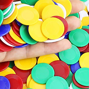 Wpxmer 300 Plastic Poker Chips, Poker Card Game Chips Bulk for Game Play, Learning Math Counting, 5 Colors