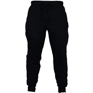 SIMZRA Youth Tracksuit Pullover Hoodie Jogging Pants Set 2 Pieces Sweatsuit for Boys Girls, Black, L