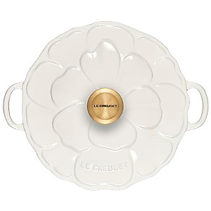 Le Creuset Signature Enameled Cast Iron Petal Braiser, 2.25qt., White w/Gold Knob