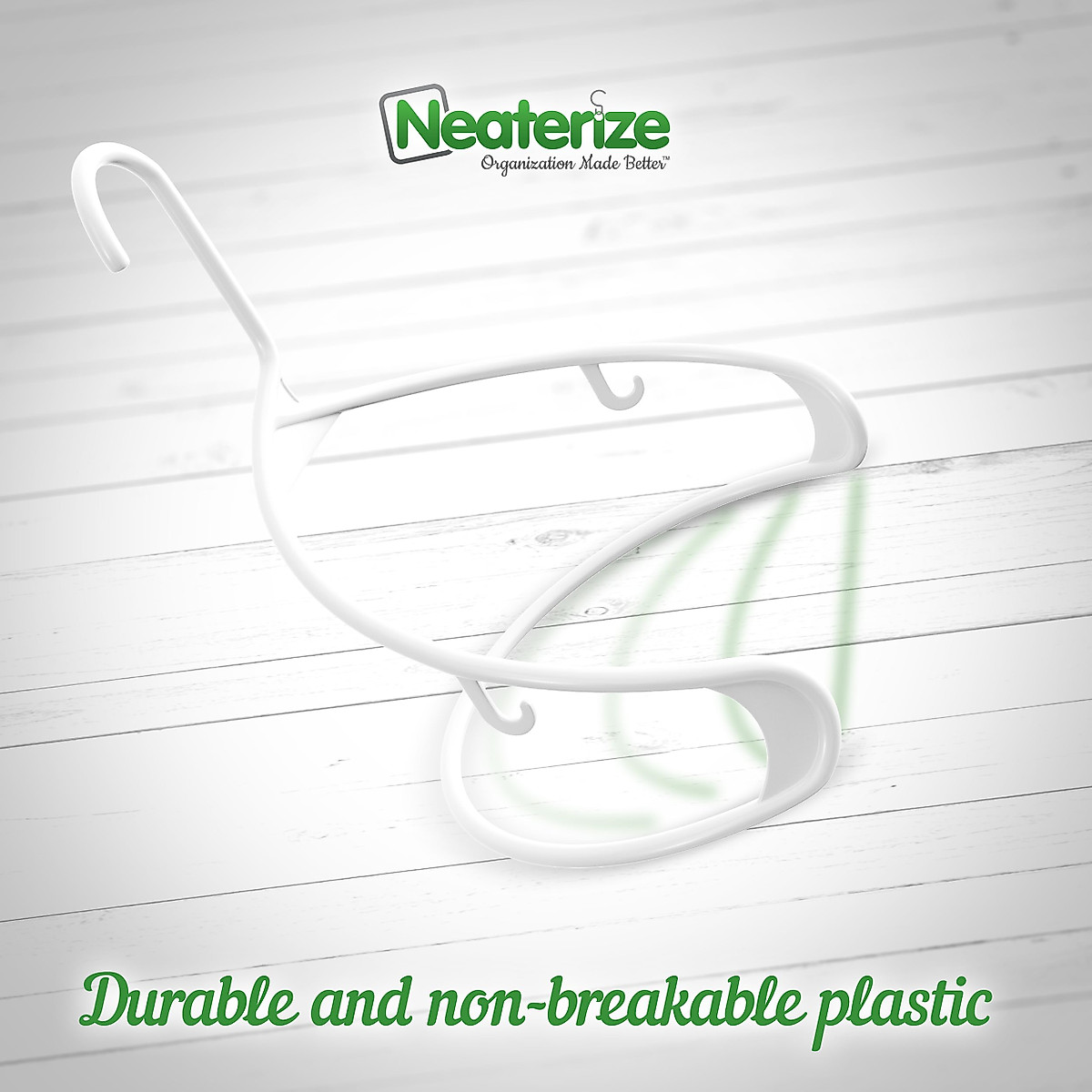 Neaterize Clothes Hangers 50 Pack White - Plastic Hangers - Ganchos Colgar Ropa