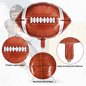 27 Inch Football Balloons, 6 Pcs Football Foil Balloons - Super Bowl & Tailgate Party Decor