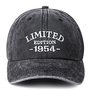 70th Birthday Gifts for Men Women, Vintage 1954 Birthday Baseball Caps Adjustable, 70th Birthday Decorations Men, Funny 70th Gift Ideas - Washed Cotton Hats for Dad Mom Uncle Aunt Grandpa Grandma