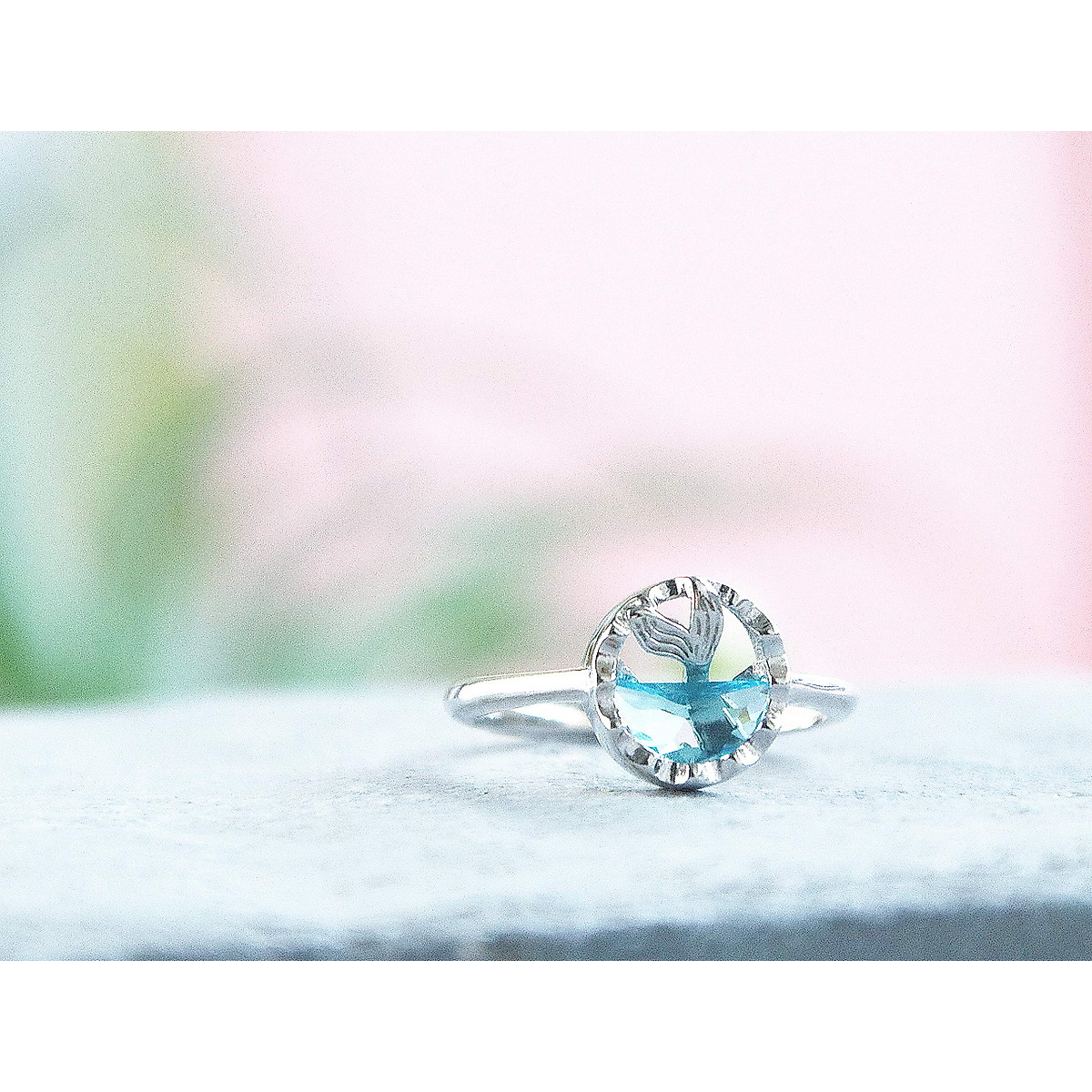 Helen de Lete Mermaid in Ocean S925 Sterling Silver Adjustable Ring