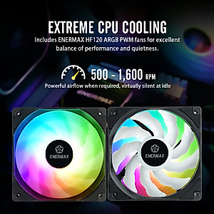 Enermax Liqmax III 360 A-RGB AIO CPU Liquid Cooler - 360mm Radiator, 120mm ARGB PWM Fan, for Intel LGA1700/AMD AM5, 5 Year Warranty