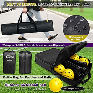 ENJOIN Pickleball Net Portable Outdoor - 22FT Regulation Size Set Driveway Pickleball Set with Net, Pickleball Nets and Accessories Included 4 Premium Wood Pickleball Paddles, 4 Outdoor Pickleballs